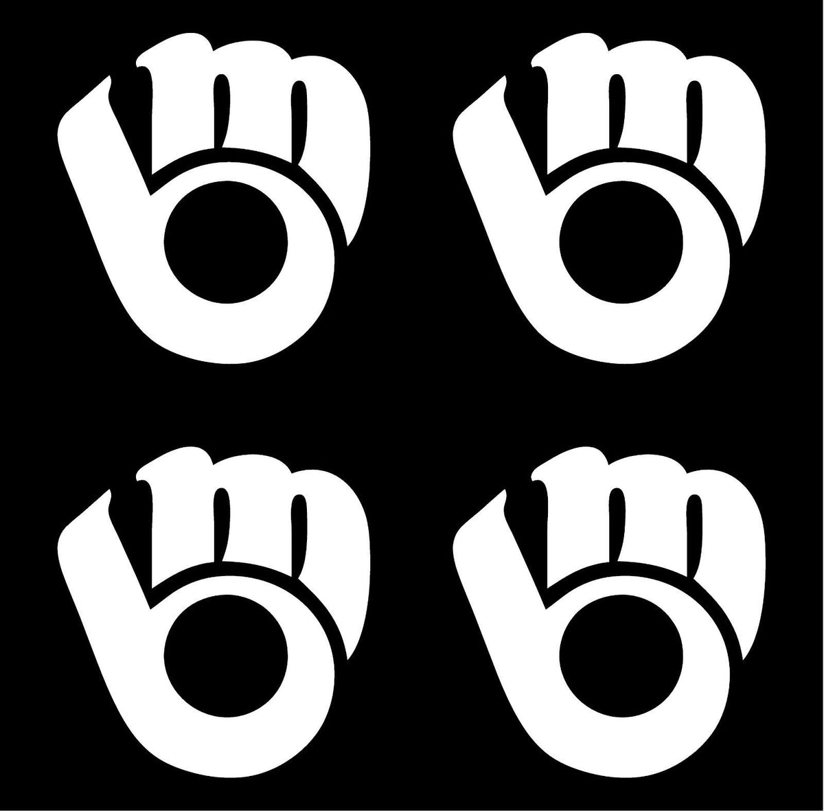 Milwaukee Brewers MLB symbol Vinyl Decal Car Window set of 4 small Sti ...