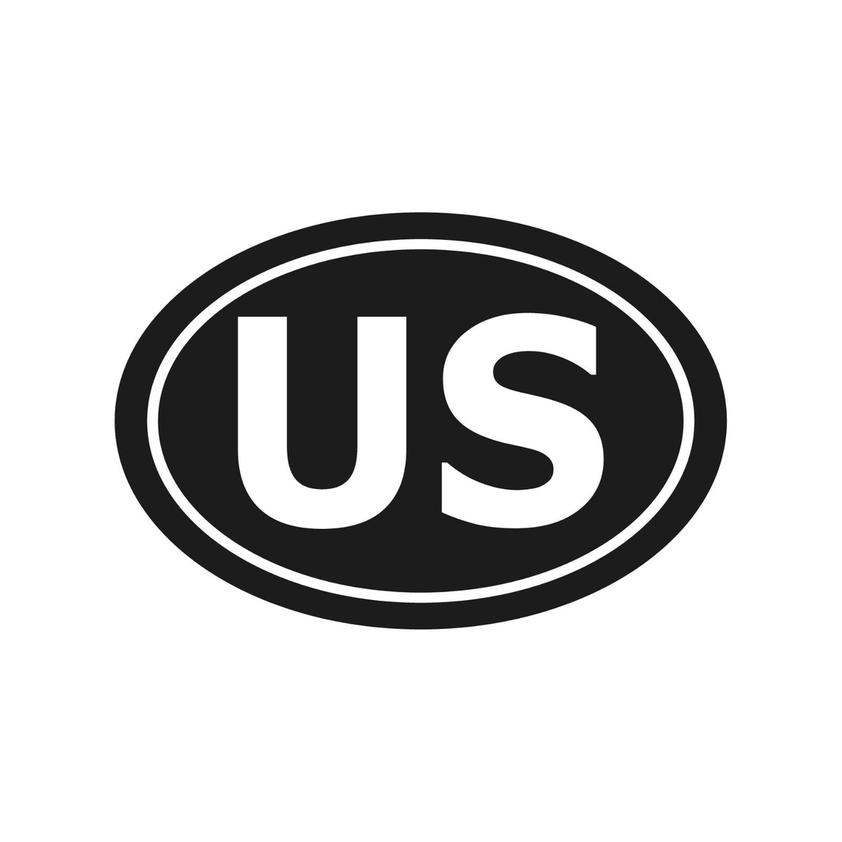 US United states initials Vinyl Decal Window Oval US Laptop Sticker ...