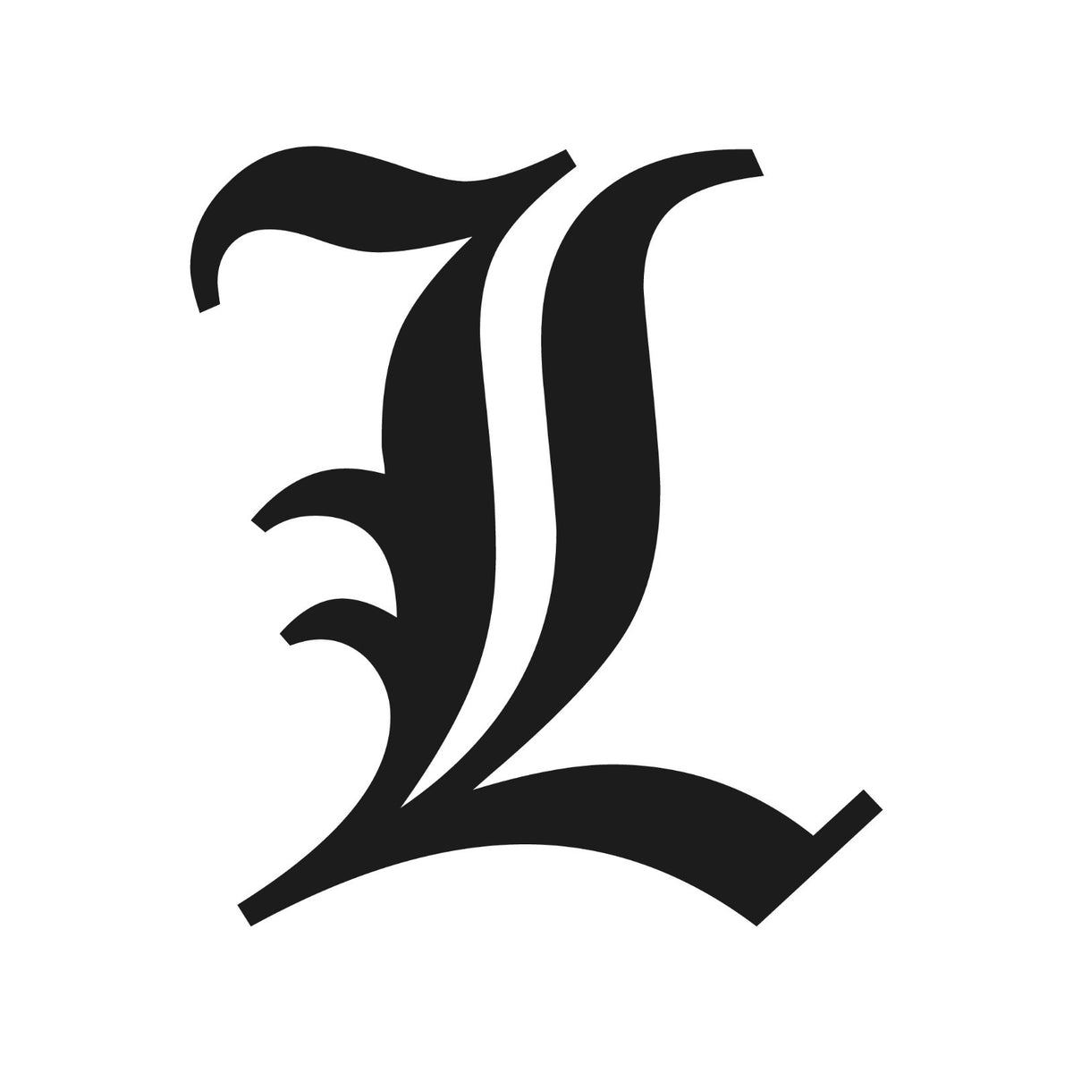 Old English L Letter Initial Vinyl Sticker Decal Monogram Diploma ...