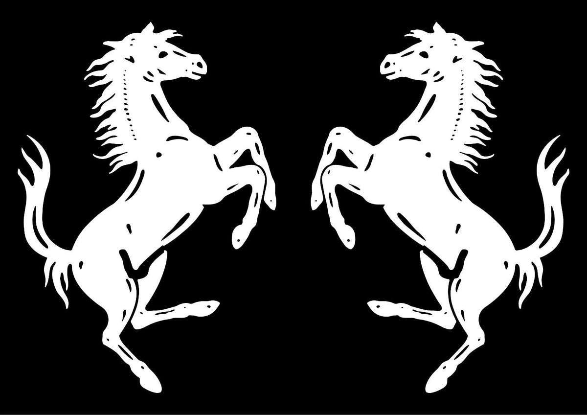 2 High Detail Ferrari Horse Prancing Horse Vinyl Decals Car Body Windo ...
