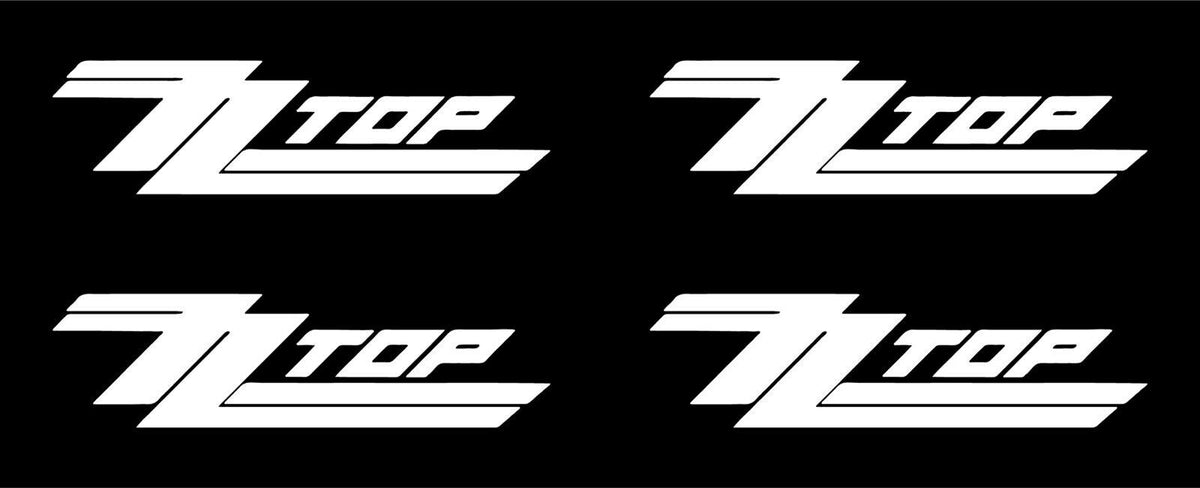 4 Small ZZ Top band Logo Vinyl Decal Laptop Phone Car Window Speaker S ...