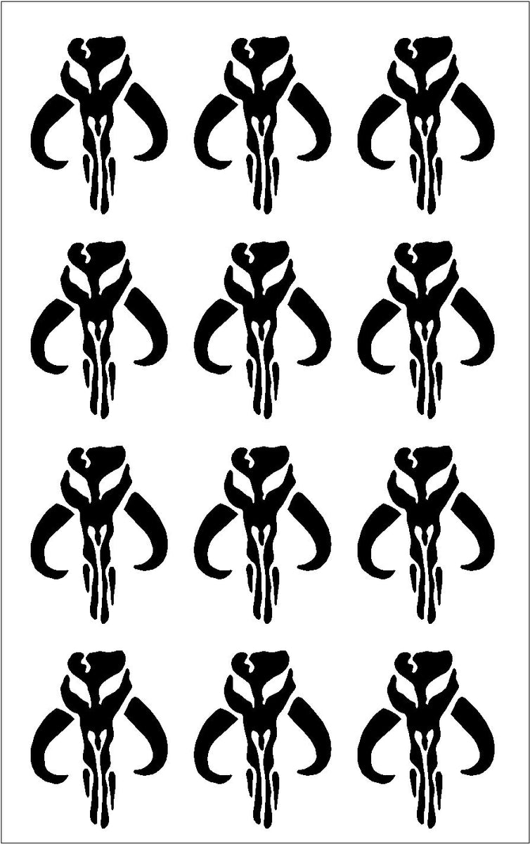 Mandalorian Star Wars Vinyl Decals Mythosaur Skull Boba Fett Stickers ...