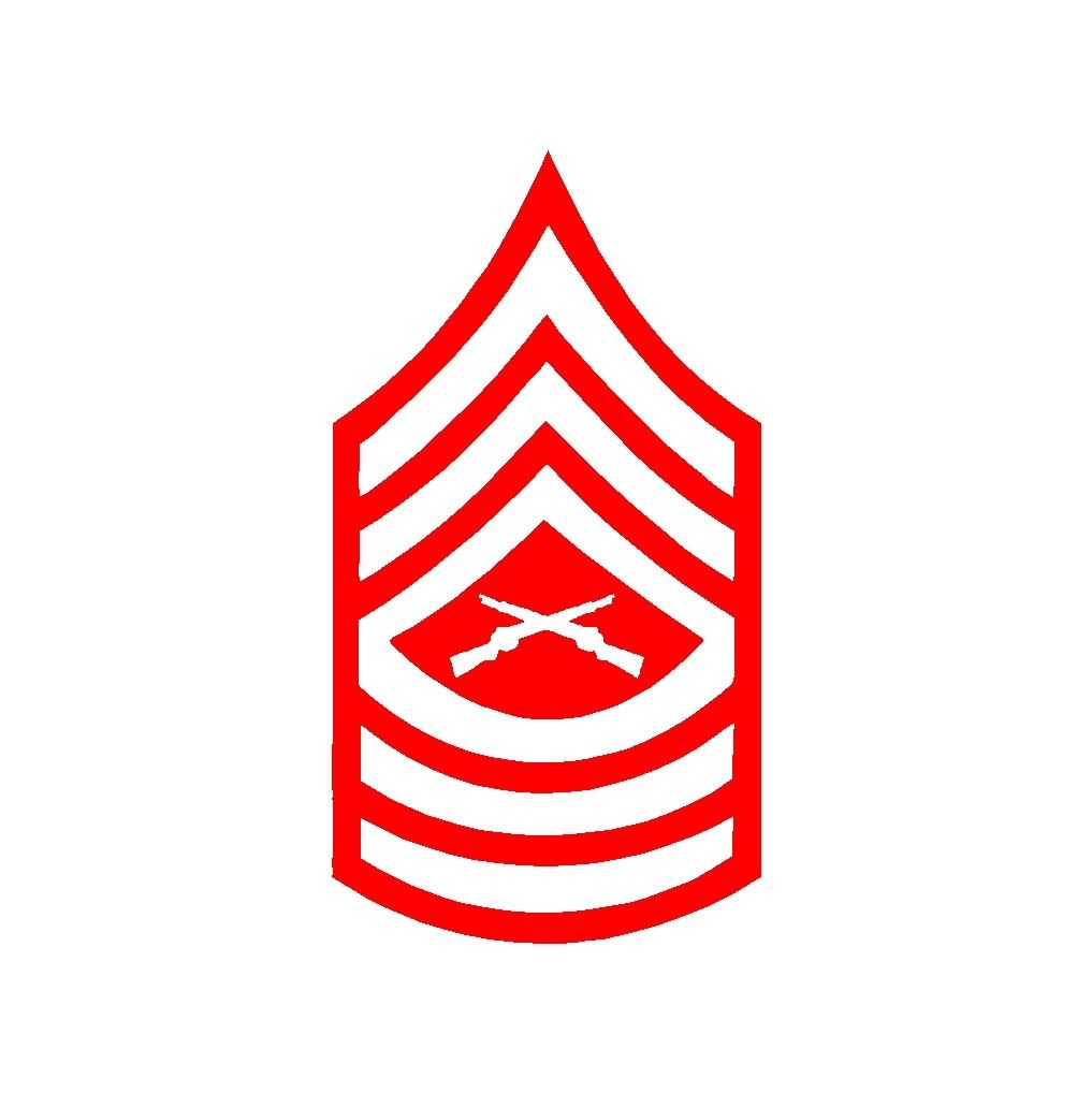 Master Sergeant USMC Rank Symbol Vinyl Decal Car Window Laptop Sticker ...