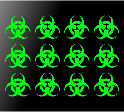 Biohazard Logo Vinyl Decals Stickers Set of 12 – Kandy Vinyl Shop
