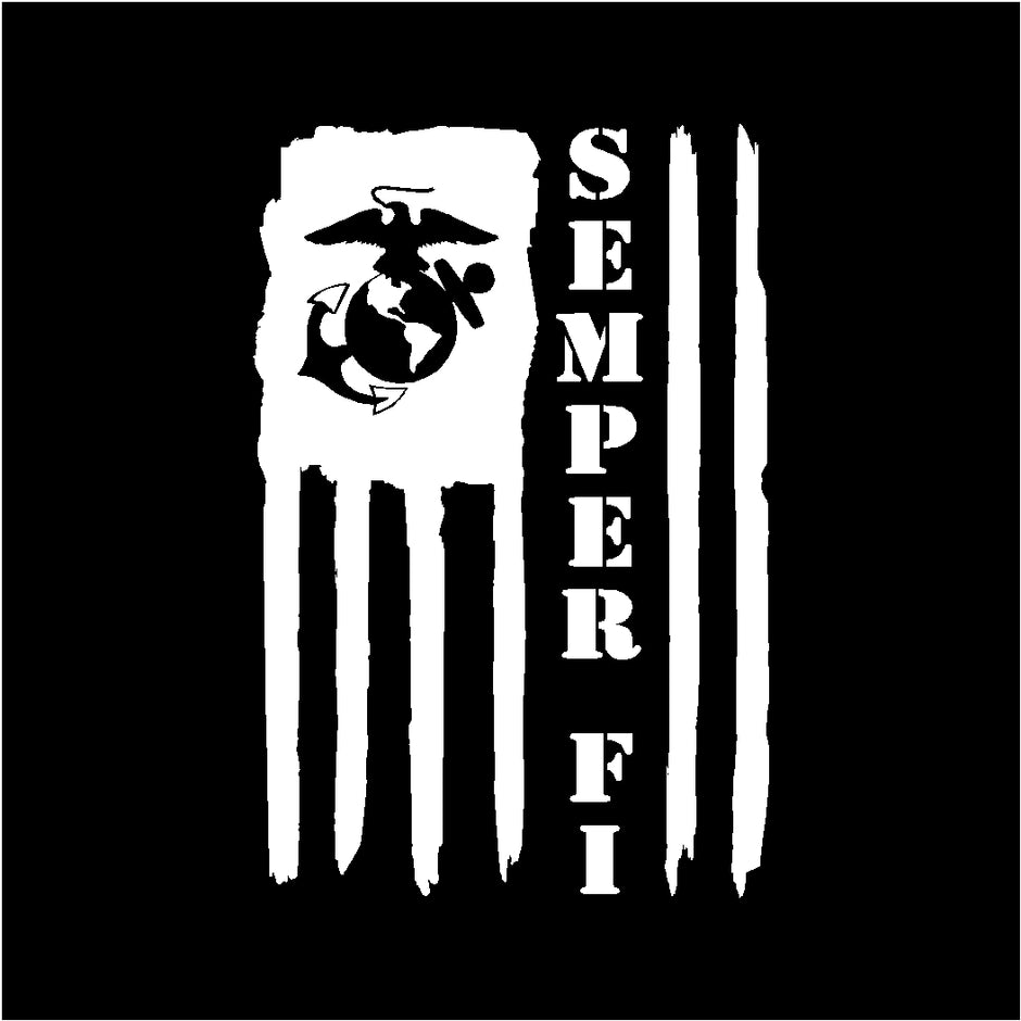Semper Fi American Flag USMC Vinyl Decal Sticker – Kandy Vinyl Shop